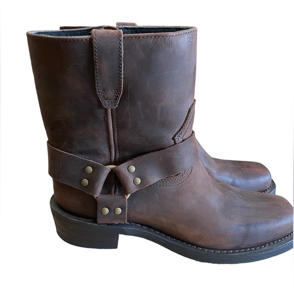 dingo | Shoes | Dingo Rev Up Leather Harness Boot Mens Brown Zip Up ...
